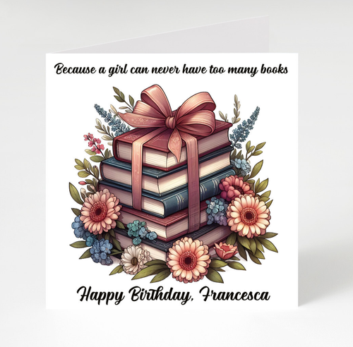 Personalised Book Birthday card, Book Lover Birthday card for Daughter ...