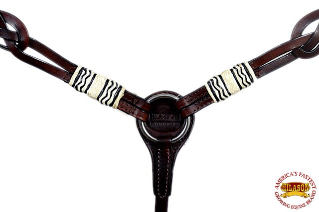 HILASON Western American Leather Horse Breast Collar Brown Rawhide for ...