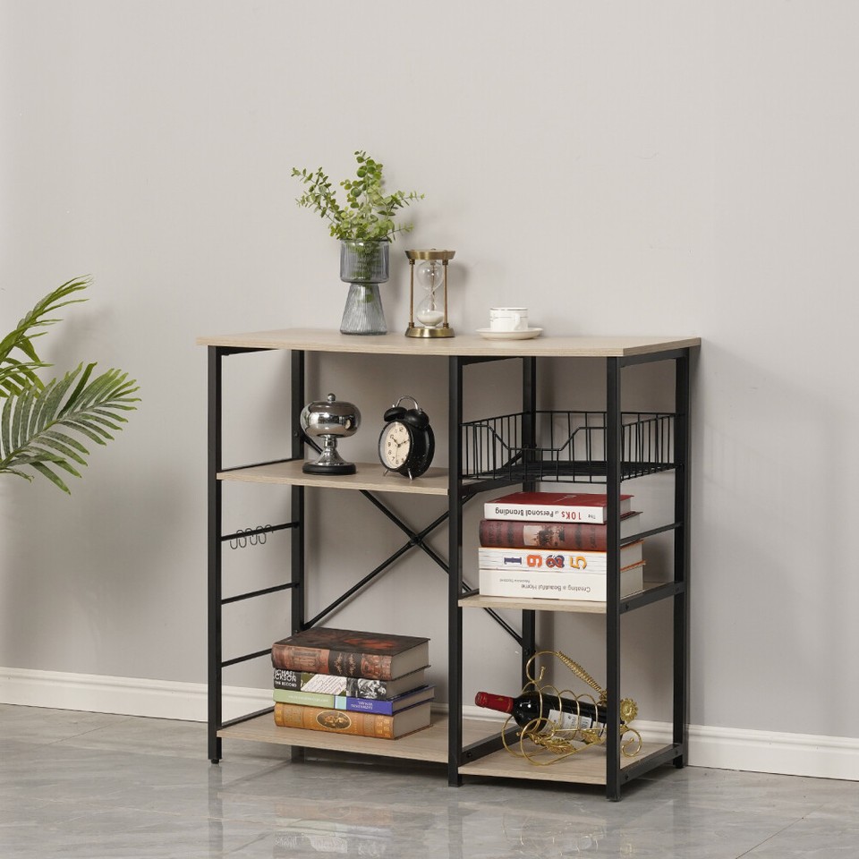 Kitchen Baker’s Rack Industrial Utility Storage Rack w/Shelf Microwave ...
