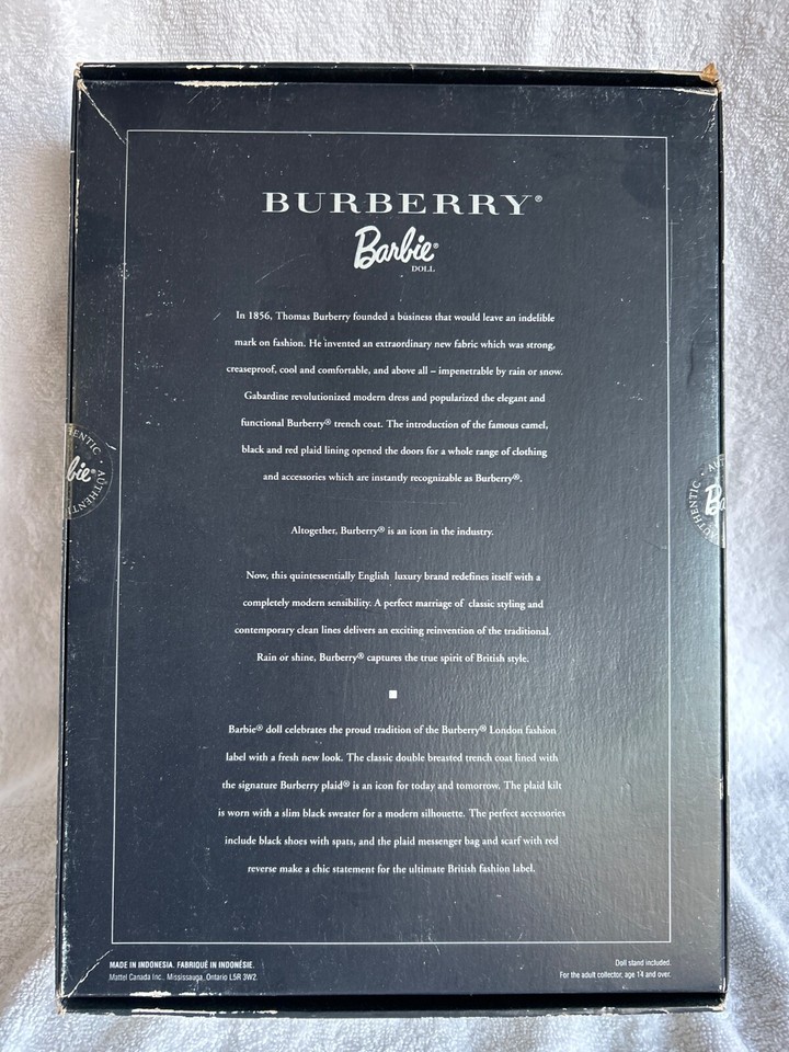 Limited Edition Barbie Collectible Burberry Barbie New In Box Sealed | eBay