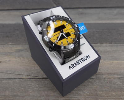 Armitron Men's Gunmetal Stainless Steel - Yellow Dial Watch - 20 ...