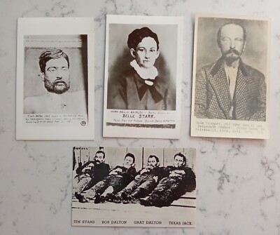 GROUP WILD WEST OUTLAW RPPC REPRINT POSTCARDS COLE YOUNGER JAMES DALTON ...