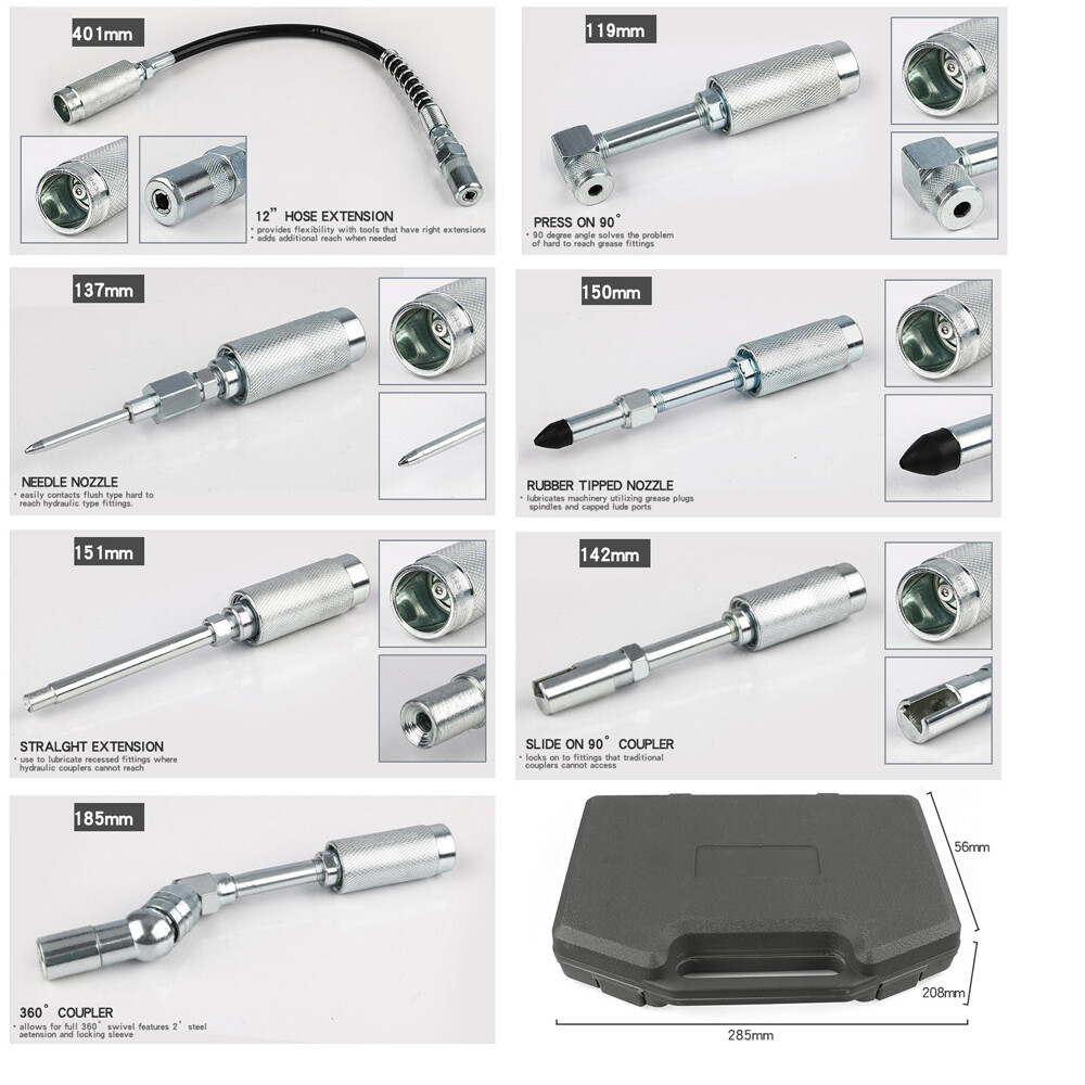 7pcs Grease Machine Lubrication Tools Set Greaser Lubrication ...