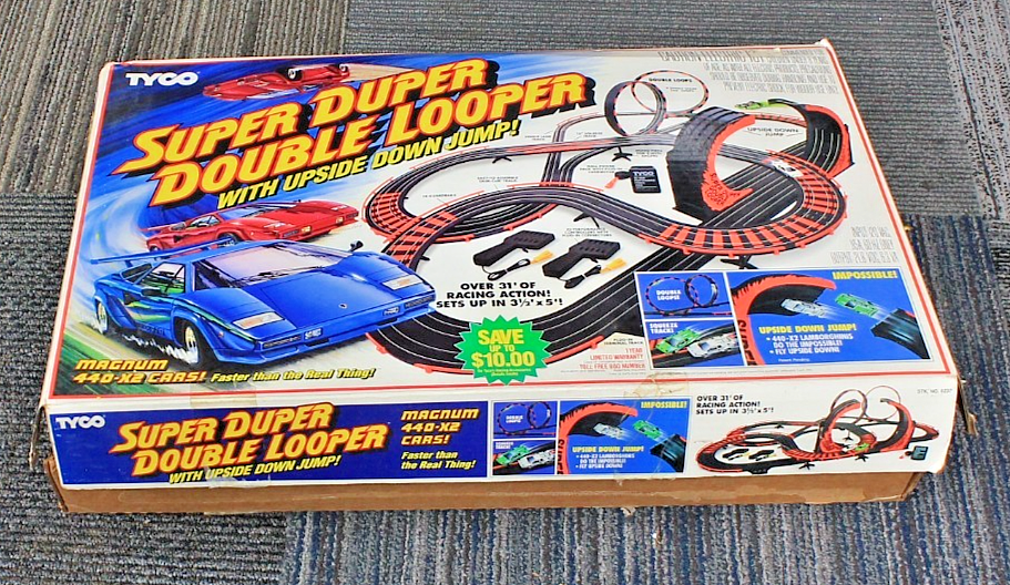 Tyco Slot Car Super Duper Double Looper Lamborghini Race Set Magnum 440 ...