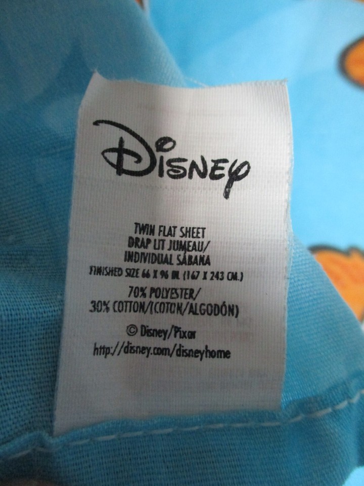 Disney Top SHEET Pixar Finding Nemo movie Twin Flat kids single FISH ...
