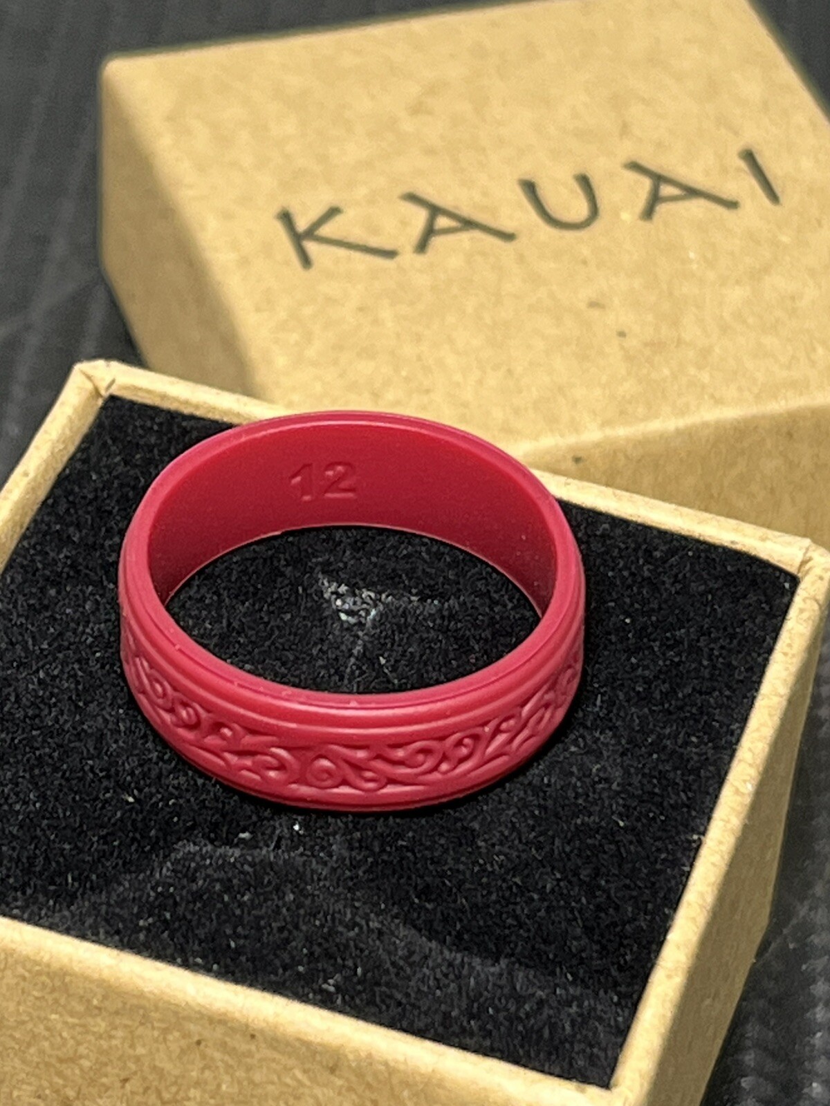 KAUAI Comfort Silicone Unisex Wedding Ring Burgundy Size 12 for sale ...