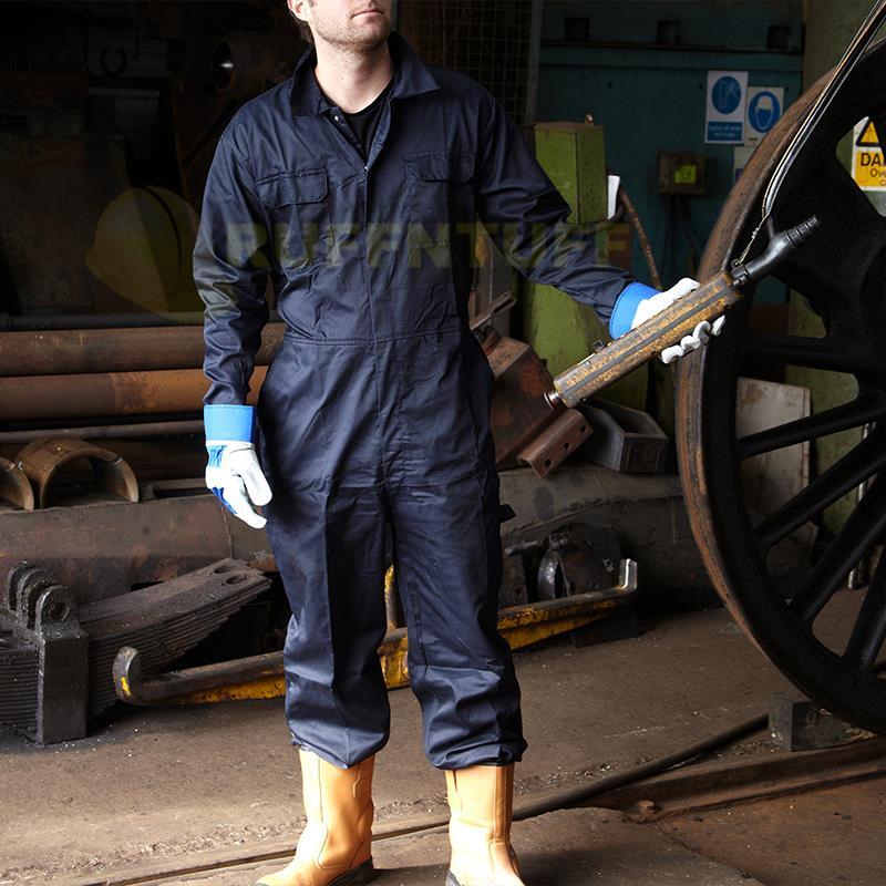 Mens Work Coveralls Navy Overalls Warehouse Garage Mechanics Boilersuit ...