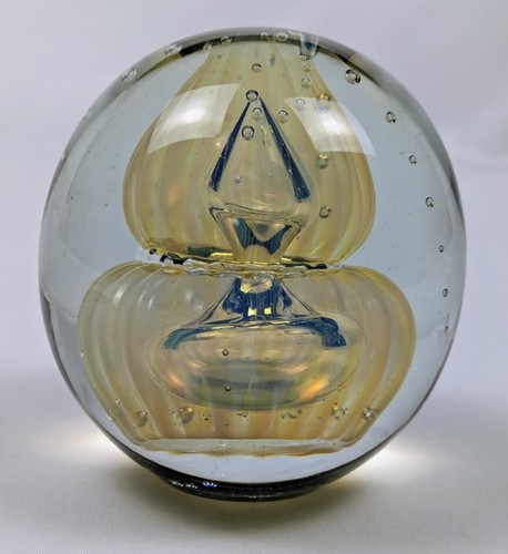 Vintage 1999 Eickholt Signed Glass Paperweight Opalescent Jellyfish ...