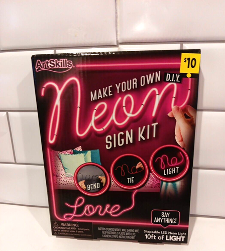 ArtSkills Make Your Own Neon Sign 10-Ft Kit, Pink Neon Light—Say ...