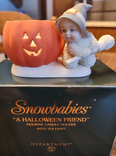 Dept. 56 Bisque 2003 Snowbabies 'A Halloween Friend' Figurine EUC W/Box ...