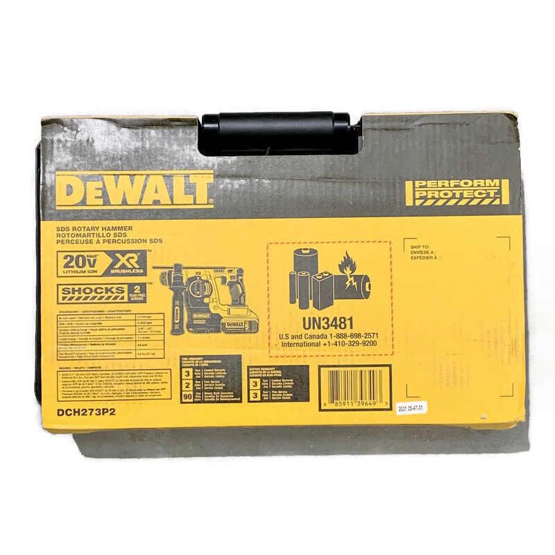 DEWALT DCH273P2 20V Max Brushless SDS Rotary Hammer with 5 Ah Batteries ...