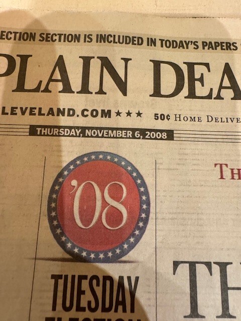 The Plain Dealer Cleveland Newspaper - Obama Election November 6, 2008 ...