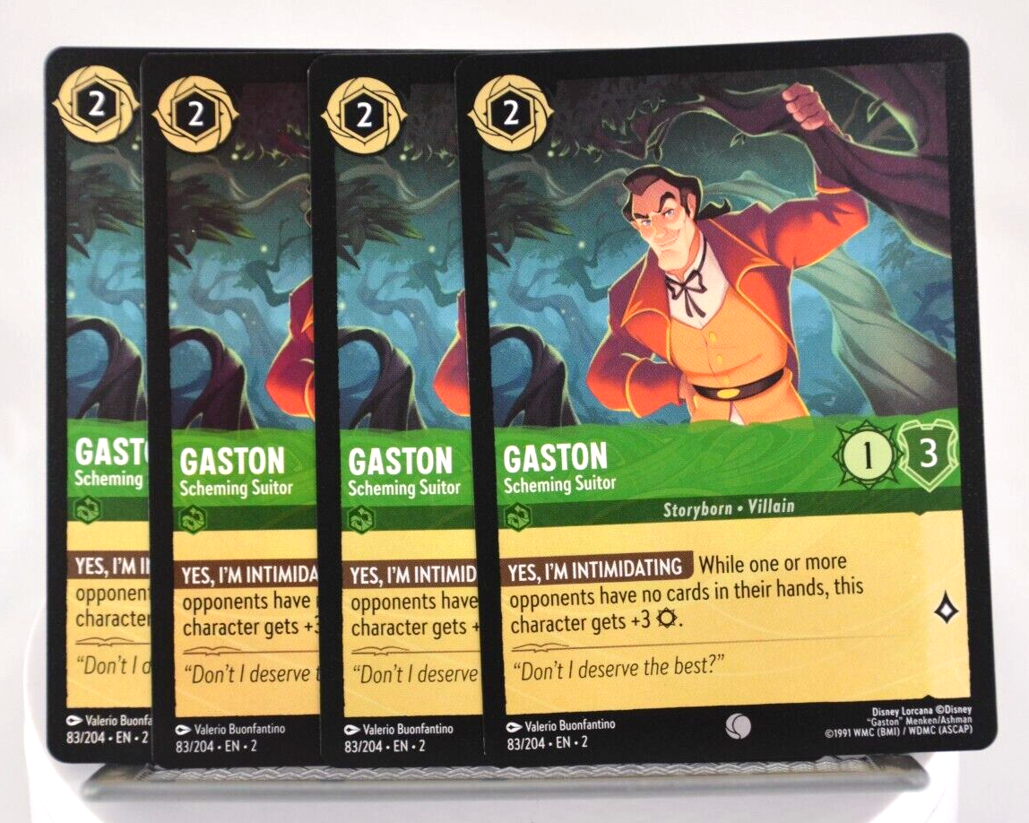 Disney Lorcana TCG Rise of the Floodborn Gaston 83/204 Common Regular ...