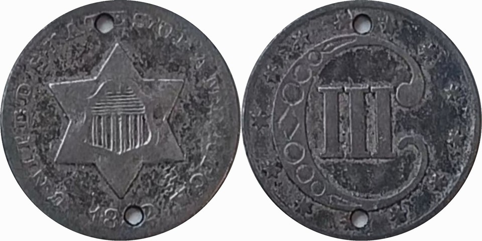 US Type Coin Lot 186? Two 2c 1852 Silver Three Cent Trime 1875 Twenty ...