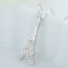 Paris The Eiffel Tower Silver SP Pave CZ Pendant Necklace | eBay