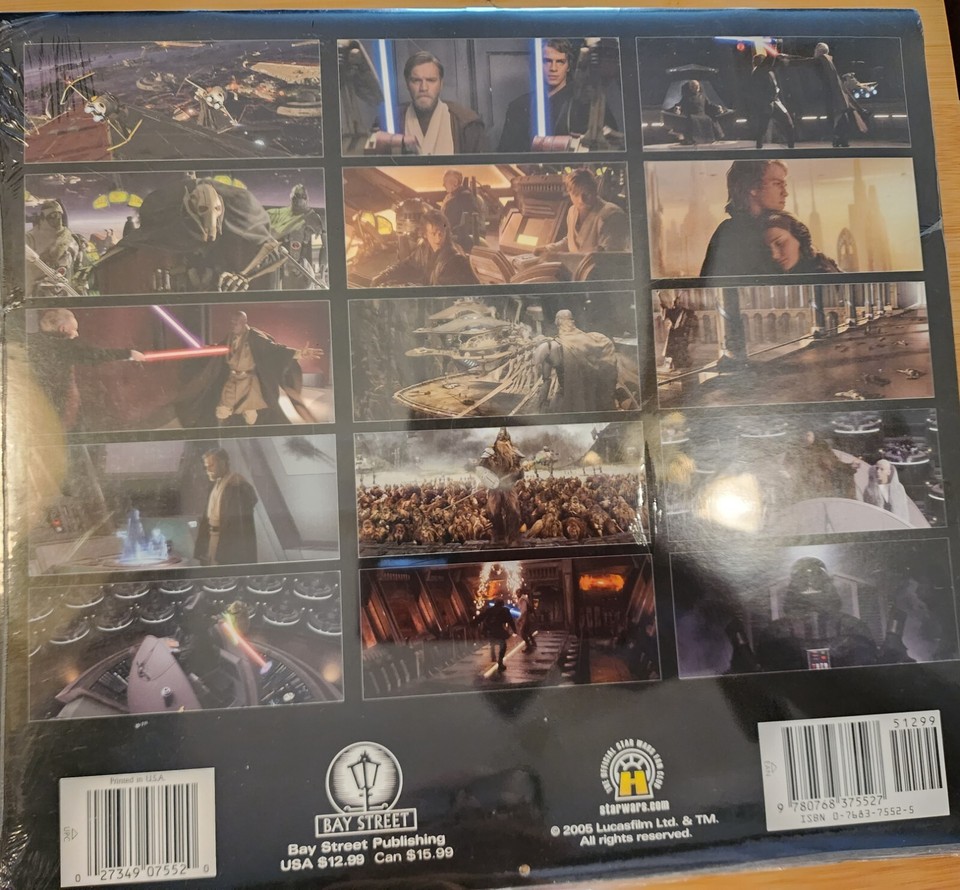 Star Wars REVENGE of the SITH 2005-2006 18-Month Calendar - New ...