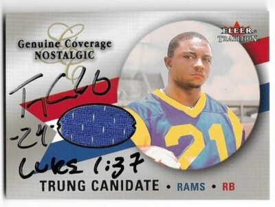 TRUNG CANIDATE 2000 Fleer Signed Autographed Jersey card #7GC St. Louis ...