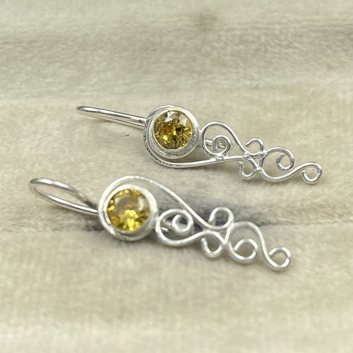 925 Sterling Silver Yellow Citrine Gemstone Handmade Jewelry Drop/Dangle Earring | eBay