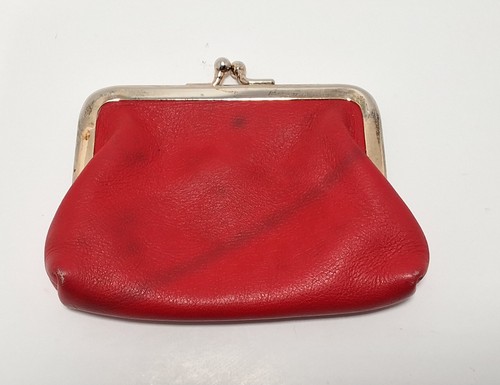 Lisa Loren Nappa Cowhide Red Vintage Coin Purse Womens Small Change ...