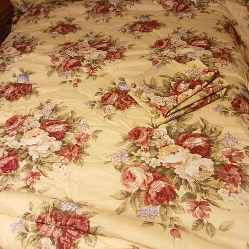 Springs Queen Comforter Set Yellow Rose Botanical Floral 3 Pc Set King ...