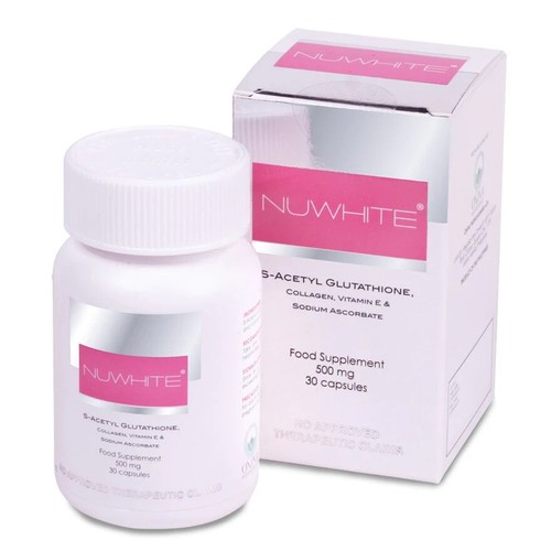 NUWHITE S-Acetyl Gluta thione Collagen Vit E Sodium Ascorbate 500mg 30 ...