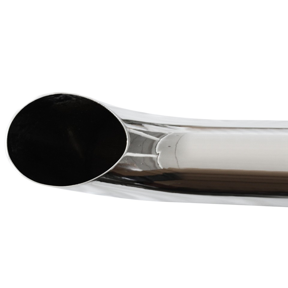 Chrome 5"OD Curved Stack Pipe Exhaust 5" Inch Semi Truck 24"48"60 ...