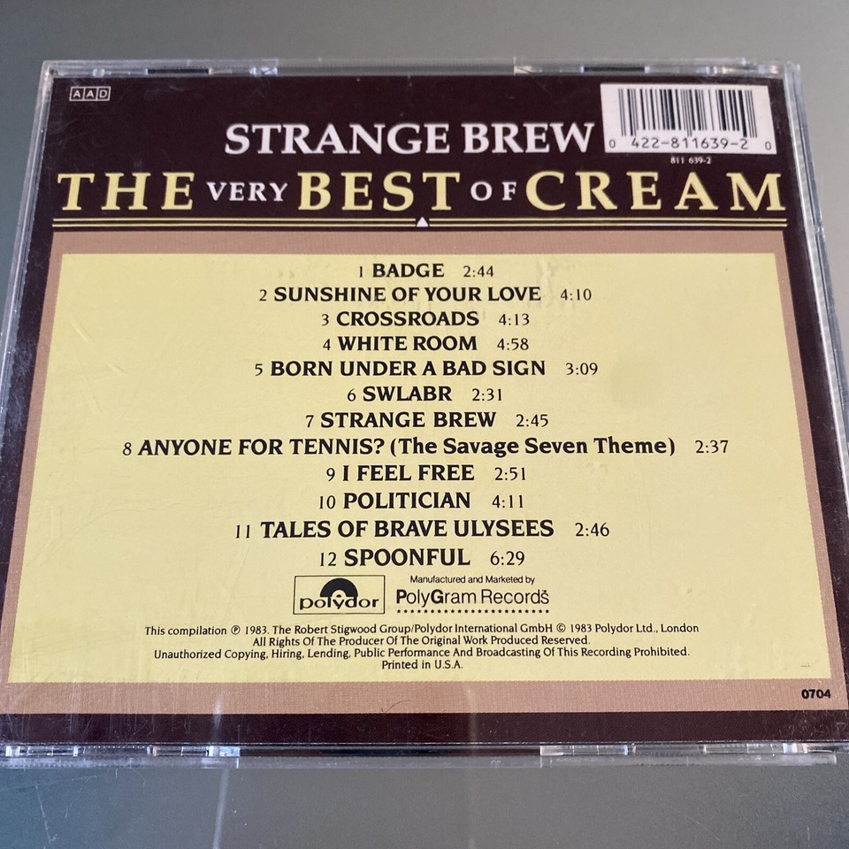 Cream CD LOT OF 2- Fresh Cream & Strange Brew The Very Best Of Cream ...