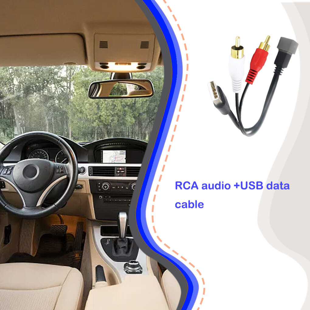 USB RCA Adapter Cable Car Interface Converter Audio Data Accessories | eBay