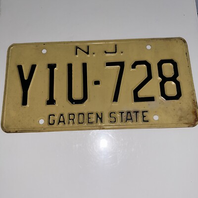 Vtg NJ YIU-728 Garden State License Tag/plate | eBay