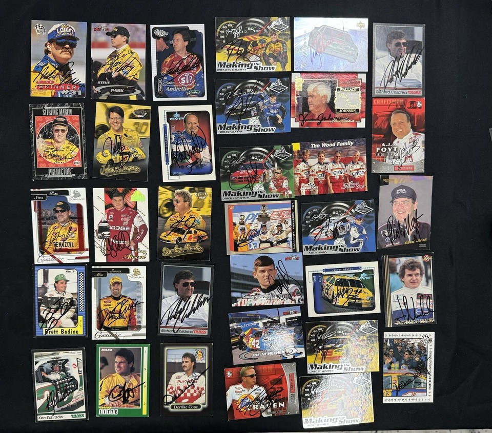 Massive NASCAR On Card Autographs 81 Total Signed Cards | eBay