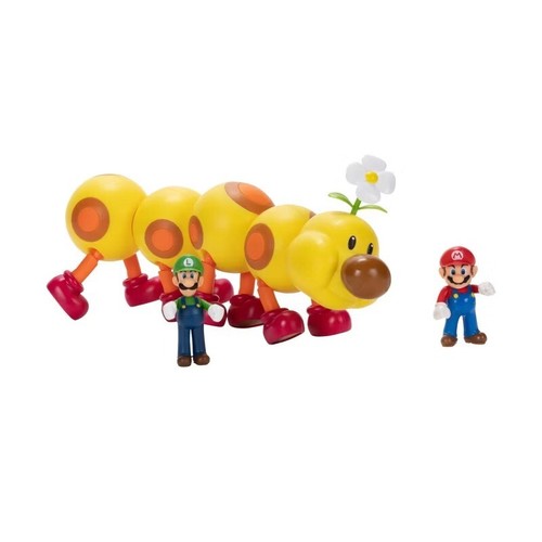 Nintendo Super Mario Wiggler, Mario, and Luigi Action Figure Set - 3pk ...