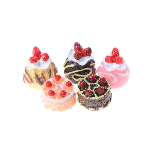 5x Dessert 3D Resin Cream Cakes Miniature food Dollhouse Accessories y ...