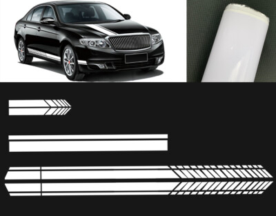 White Racing Pinstripe Stripe Full Car Body Vinyl Decal Sticker #2 | eBay
