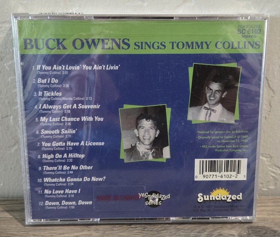 Buck Owens Sings Tommy Collins (1963) CD *NEW SEALED* - 1997 Sundazed ...