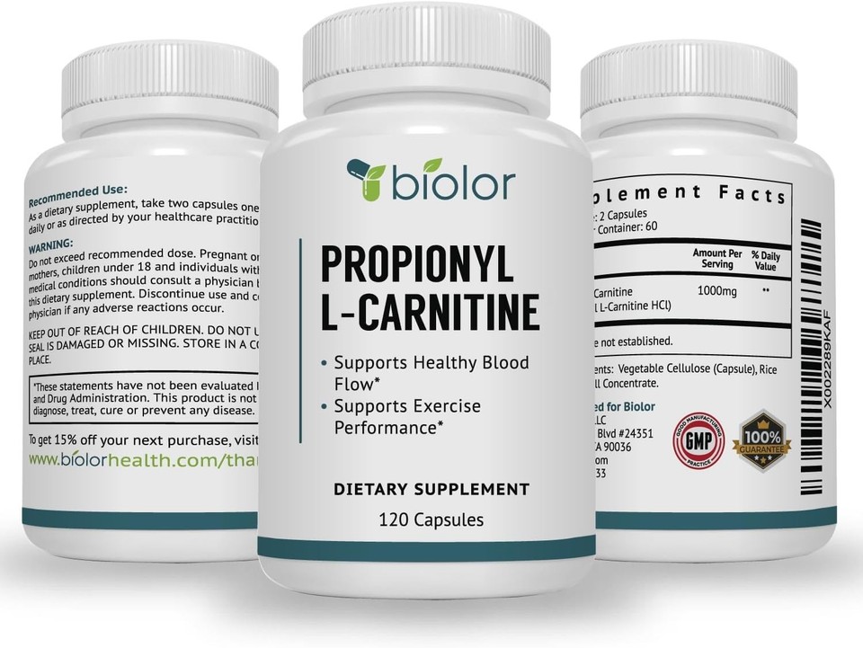 High Absorption Propionyl-L-Carnitine (PLCAR) No Artificial Fillers ...