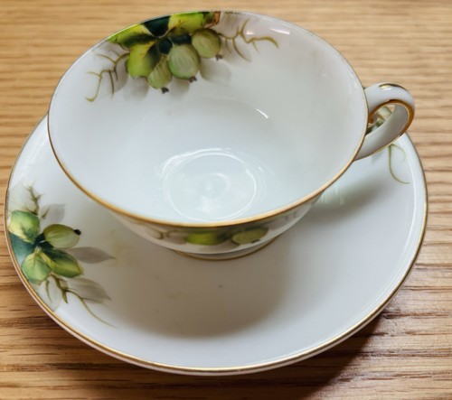 Pretty OHATA Occupied Japan Demitasse Cup & Saucer Set With Gold Trim ...