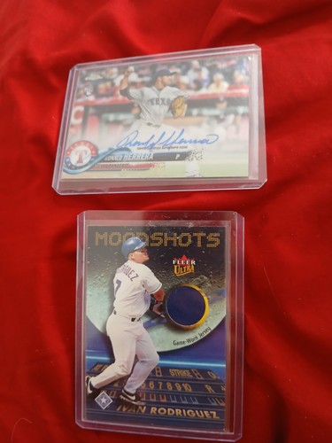 RANGERS Ivan Rodriguez jersey relic 2003 Ultra Moonshots & RONALD ...