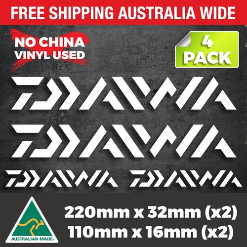 4 x DAIWA Sticker Fishing Boat Reel Rod Set Dinghy Tackle Box Car ...