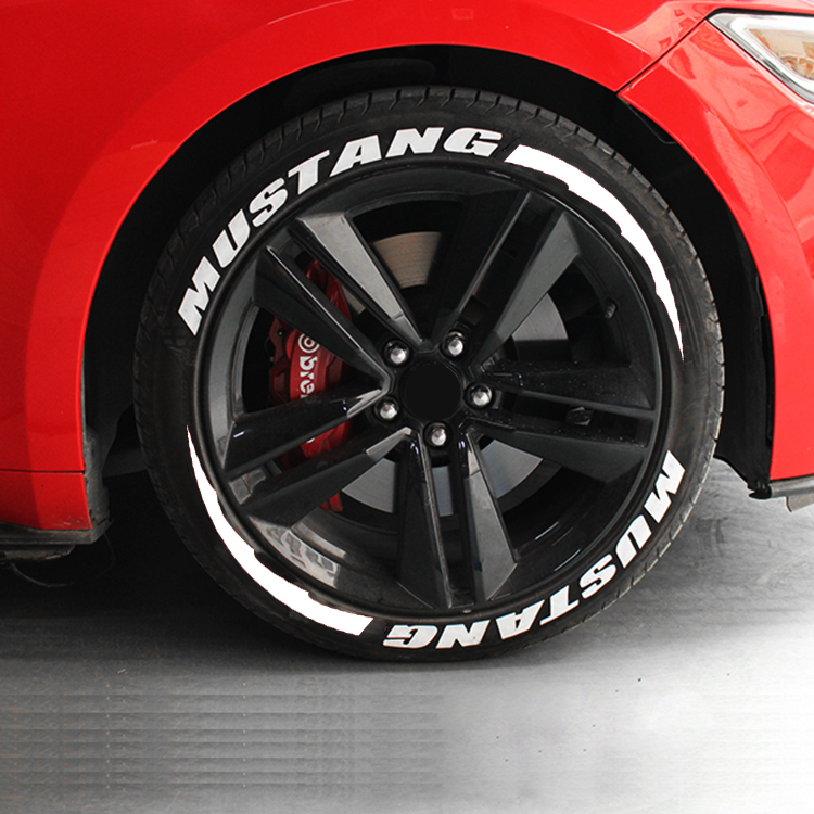 Permanent Tire Lettering Sticker MUSTANG 1.06" 14"-22" Wheel 8 Sets ...