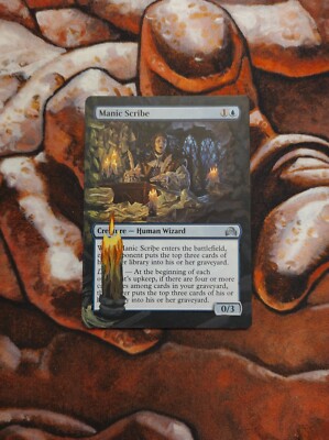 Magic the Gathering Manic Scribe Hand Painted Unique Custom MTG Alter ...