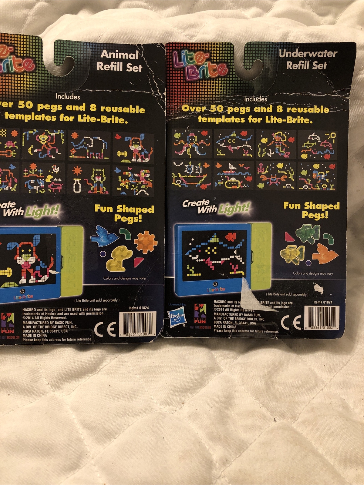 Lite-brite Animal Refill Set With 50 Pegs 8 Reusable Templates Lite ...