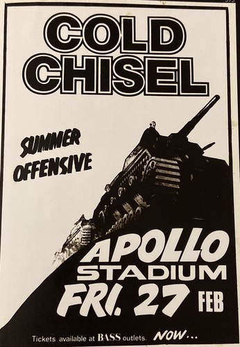 COLD CHISEL 1981 Adelaide Concert Flyer A4 High Quality Carded ...