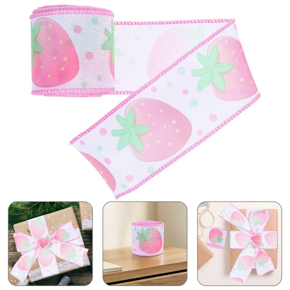 1 Roll Summer Fruit Ribbon For Present Wrapping Strawberry Ribbon For ...