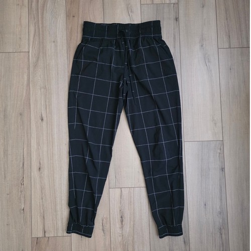 Albion Jetsetter Joggers Windowpane Black White Pants Women Sz M Tall ...