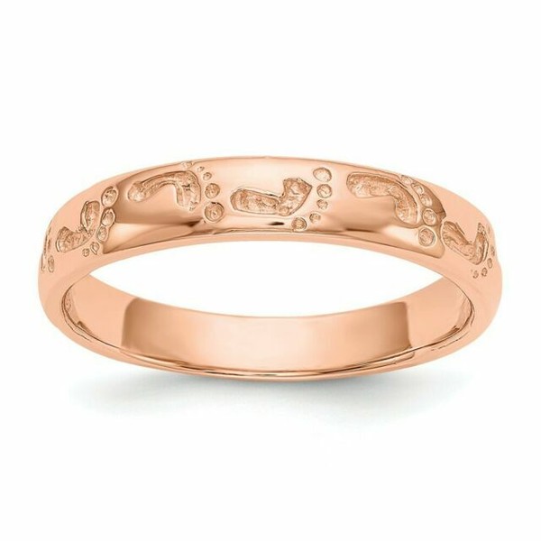 14k Rose Gold Footprints Ring K1470 for sale online | eBay