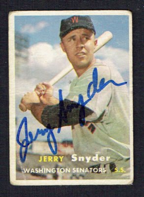 Jerry Snyder #22 signed autograph auto 1957 Topps Baseball Trading Card ...