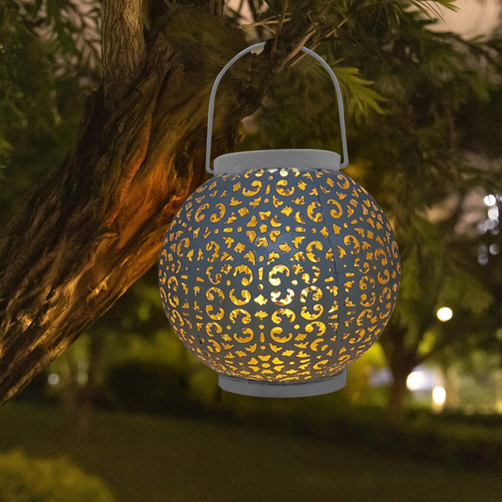 Creative Hollow Ball Solar LED Lantern Light Garden Yard Pathway ...