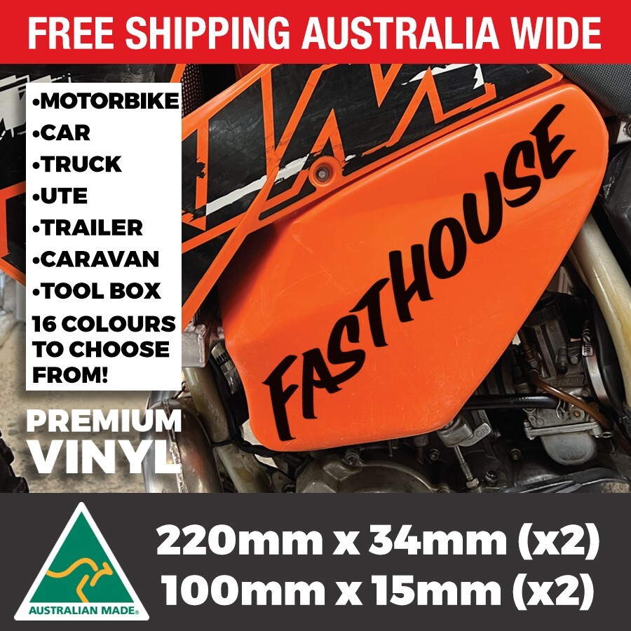 FASTHOUSE x 4 STICKER Motocross KI UNIT MX KTM YZ CR KX RM DIRTBIKE 4X4 ...