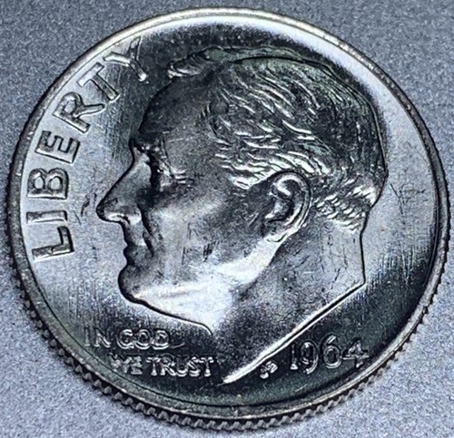 1964-P Silver Roosevelt Dime Gem Bu 90% Silver "Free Shipping" Actual ...