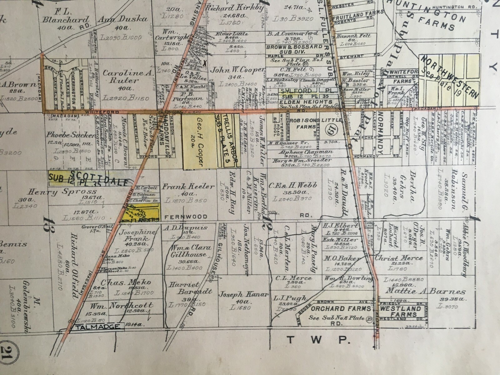 1924 SYLVANIA TOWNSHIP LUCAS COUNTY OHIO ADAMS TOWNSHIP TO STATE LINE ...